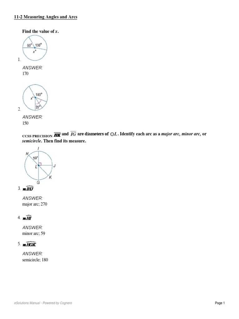 Measuring Angles and Arcs | PDF | Angle | Circle