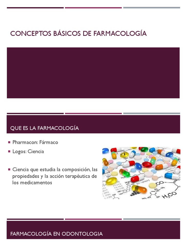 Conceptos Básicos de Farmacología | PDF | Farmacología | Medicamentos con receta