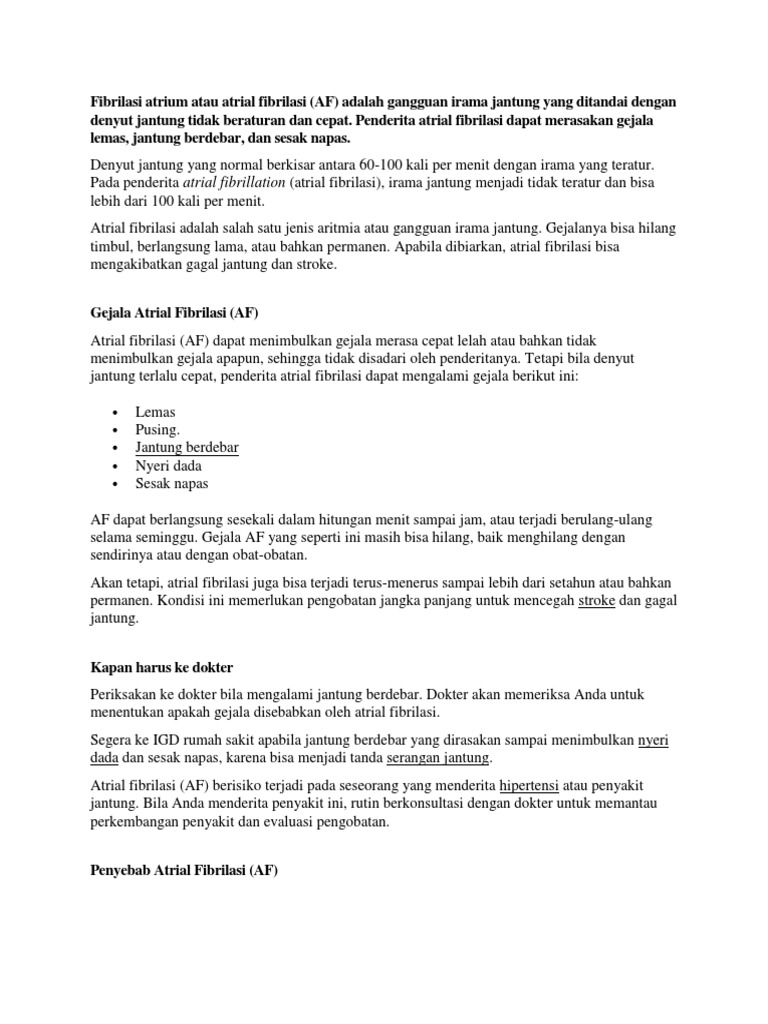 Fibrilasi Atrium Atau Atrial Fibrilasi CASE 3 BIOMED 3 | PDF