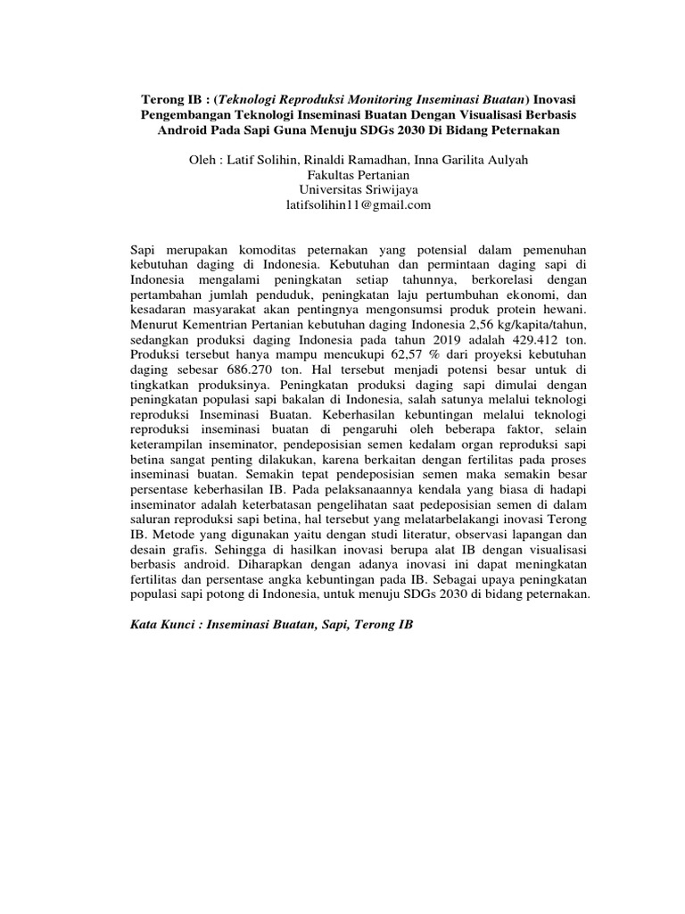 Abstrak LKTI Universitas Brawijaya | PDF