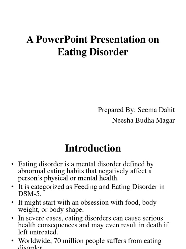 Powerpoint Presentation On Eating Disorders | PDF | Eating Disorder ...