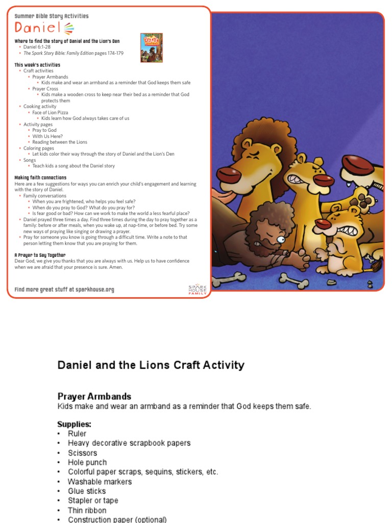 Daniel and The Lions Den PDF | PDF | Prayer