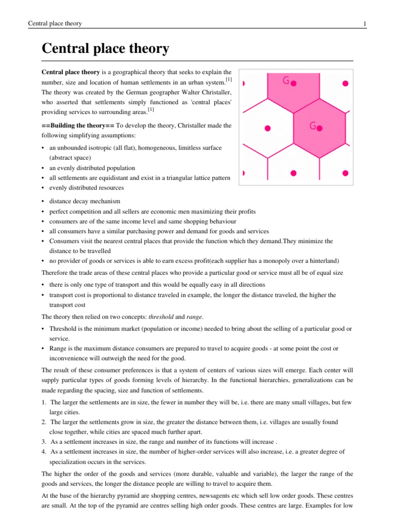 Central Place Theory | PDF | Business | Nature