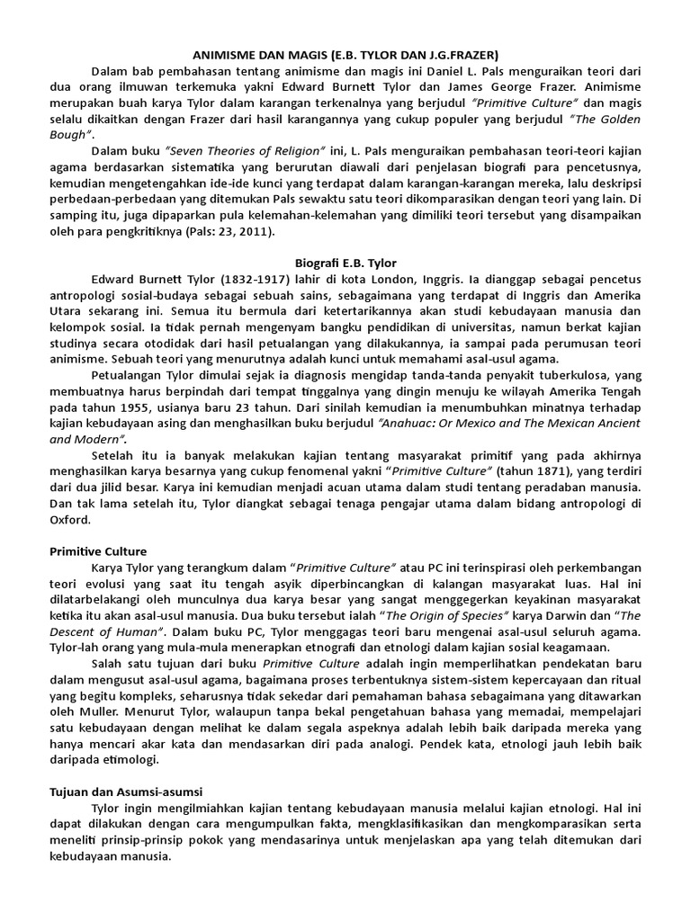 ANIMISME Dan MAGIS + AGAMA Dan KEPRIBADIAN | PDF | Ilmu Sosial