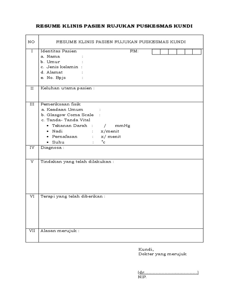 Resume & Rujukan Igd | PDF