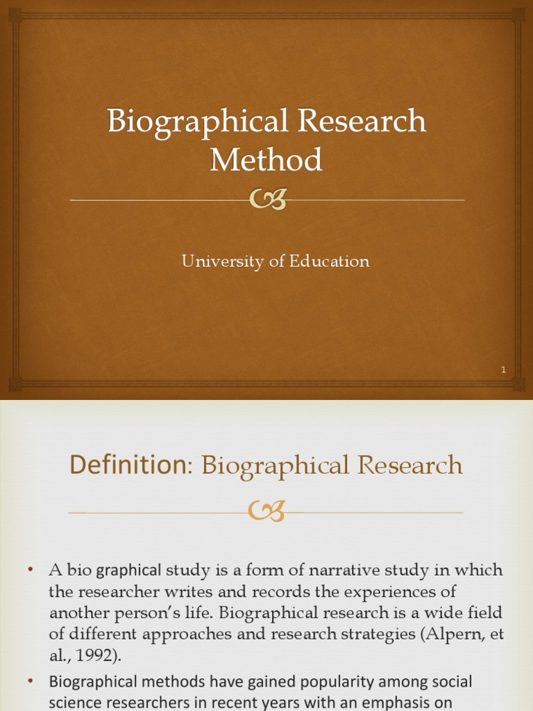 Biographical Research Overview | PDF | Biography | Narrative