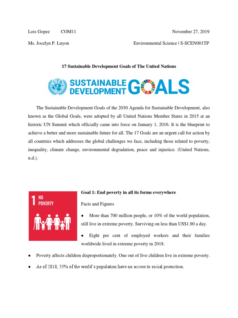 17 Sustainable Development Goals | PDF | Sustainability | Habitat ...