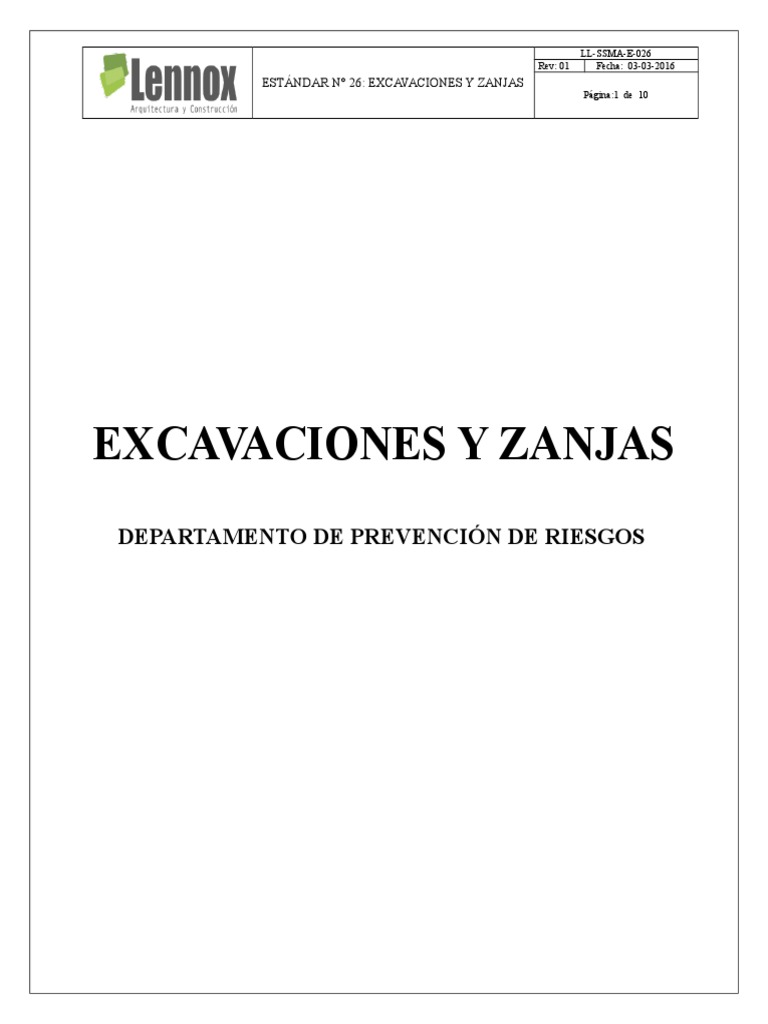Excavaciones y Zanjas | PDF | Excavación (Arqueología) | Naturaleza