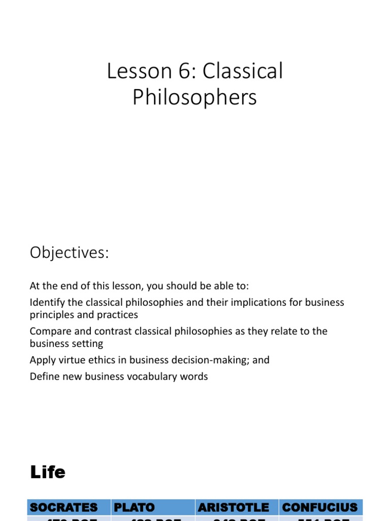 Lesson 6 Philosophers | PDF | Plato | Socrates