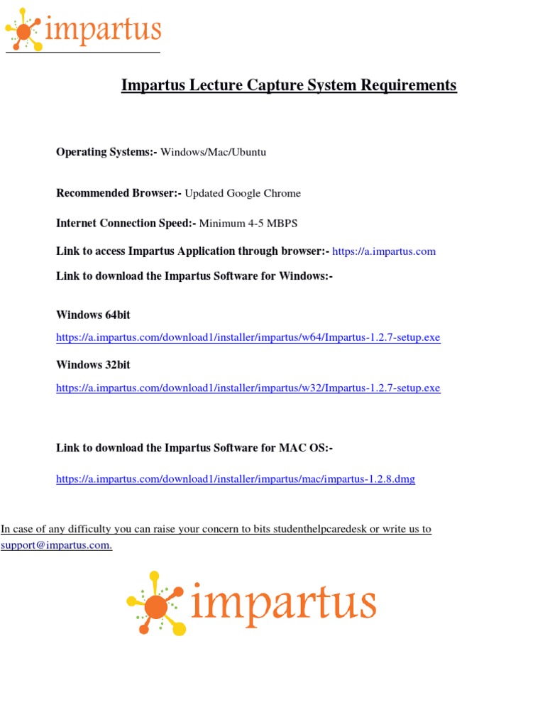 Impartus System Setup Guide | PDF | Games & Activities | Computers