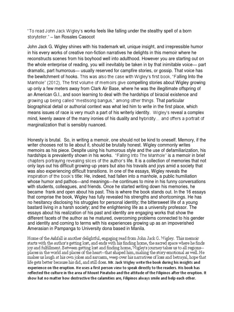 A Portrait of the Artist: Insights into John Jack Wigley's Memoirs and ...