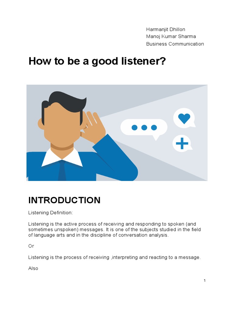 How To Be A Good Listener | Download Free PDF | Hearing | Sound