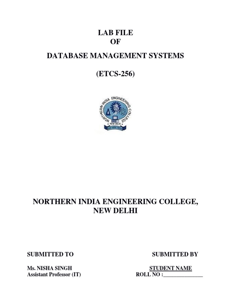 Uploads - Notes - Btech - 4sem - It - DBMS FRONT PAGE LAB MANUAL | PDF ...