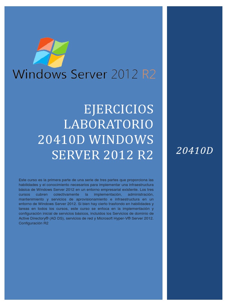 Ejercicios Laboratorio 20410D Windows Server 2012 R2 | PDF | Protocolos de internet | Dirección IP