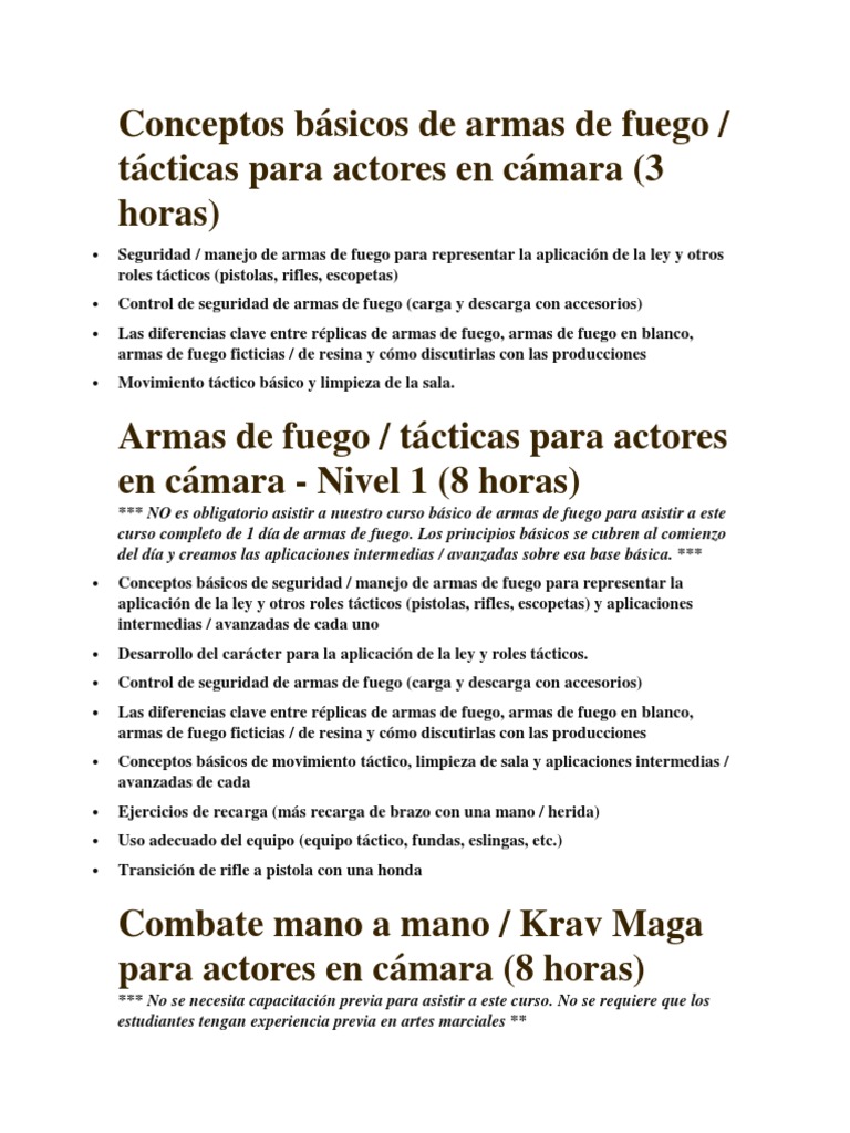 Conceptos Básicos de Armas de Fuego | PDF | Krav Maga | Policía