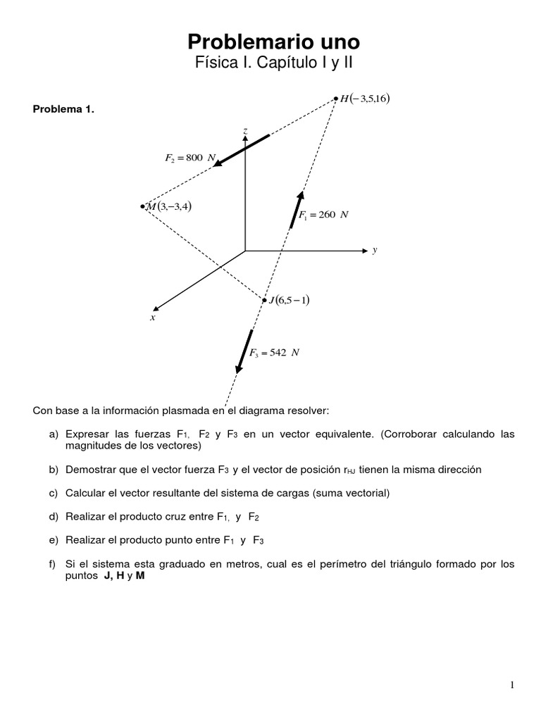 Problemario I FISICA 1. AMB | PDF | Vector Euclidiano | Álgebra abstracta