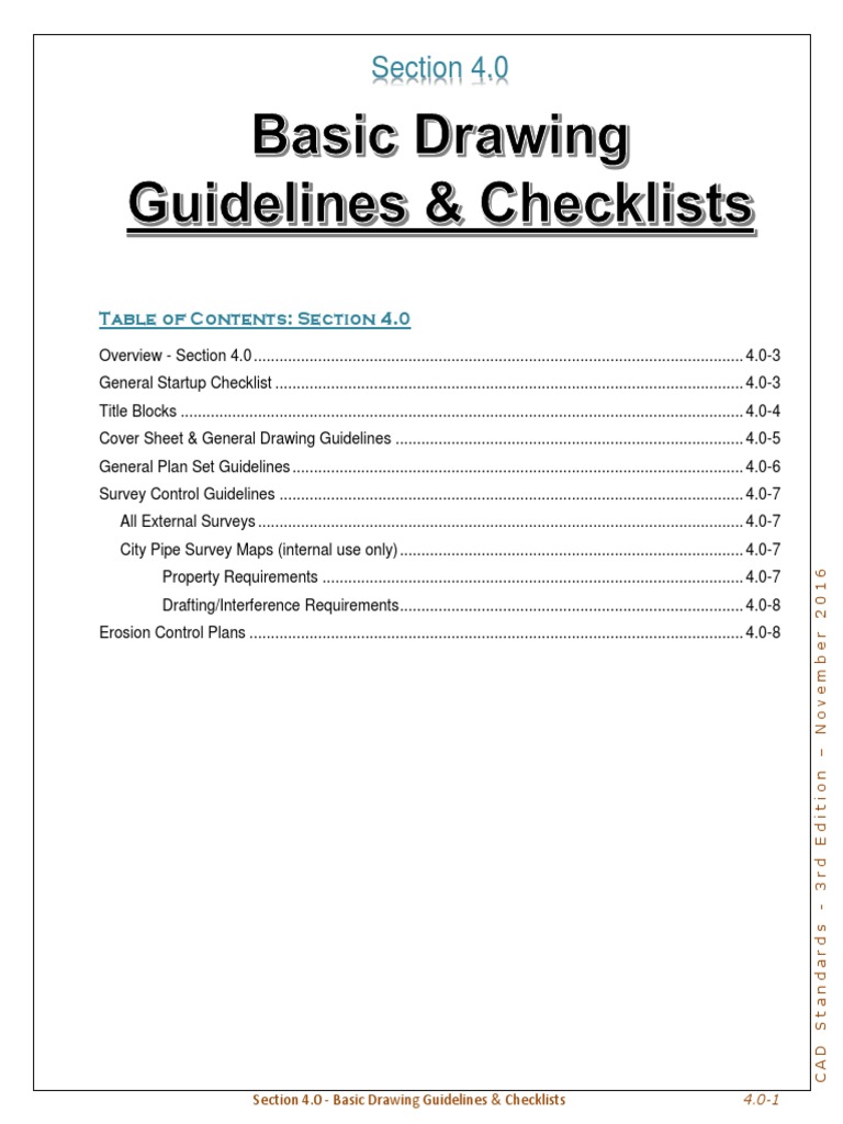 Section 4 Basic Drawing Guidelines Checklists | PDF | Surveying | Computer Aided Design