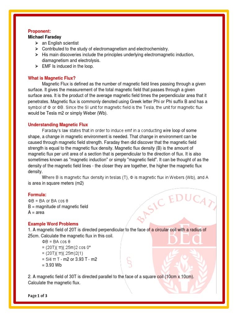 Magnetic Flux Written Report | PDF | Magnetic Field | Electromagnetic ...