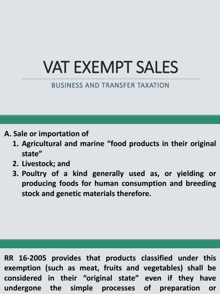 Vat-Exempt-Sales - (1) 3 | PDF | Value Added Tax | Financial Transaction