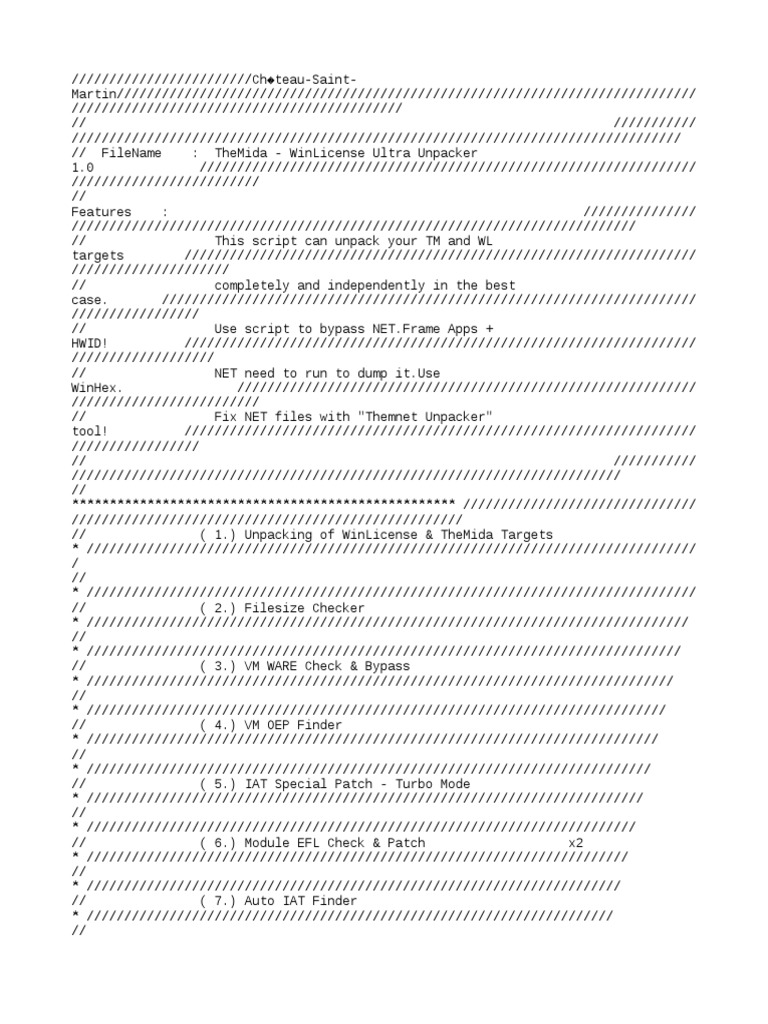 Themida - Winlicense Ultra Unpacker 1.0 | PDF