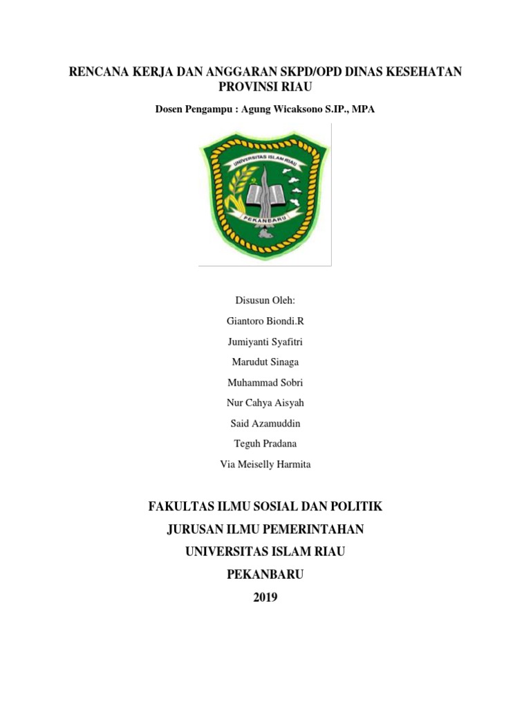 Rencana Kerja Dan Anggaran SKPD | PDF | Karier & Perkembangan | Pengelolaan Keuangan & Uang