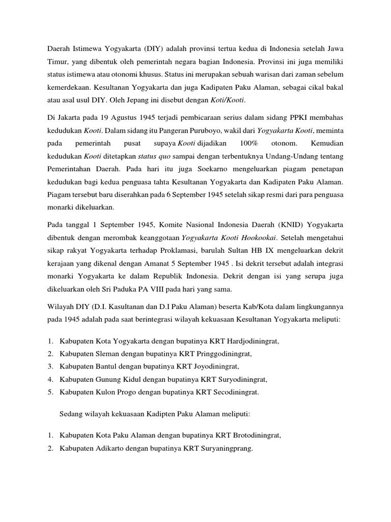 Sejarah Diy | PDF