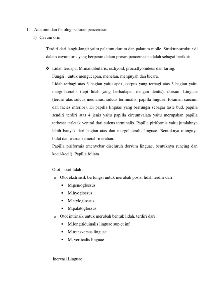 Anatomi & Fisiologi Sal Cerna | PDF