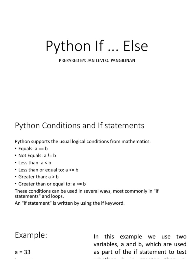 Python If-Else | PDF