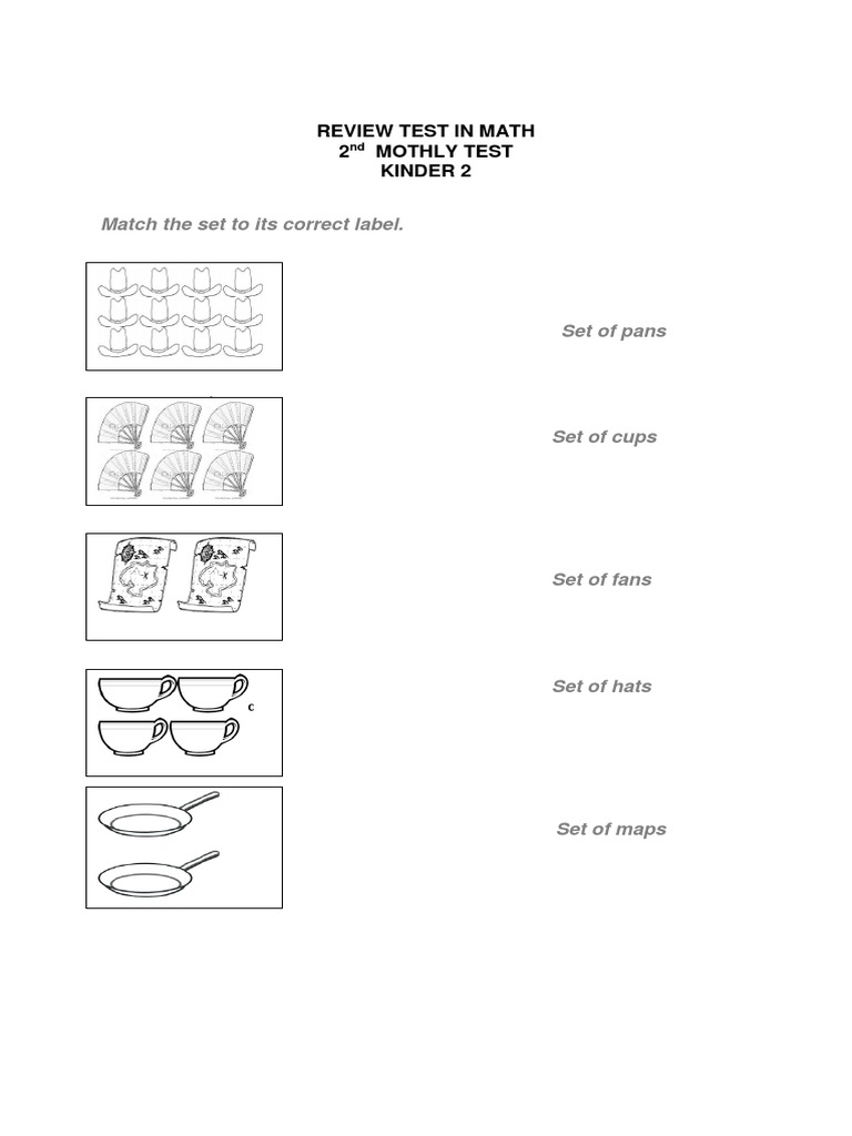 Kinder 2 Math and Science Test | PDF