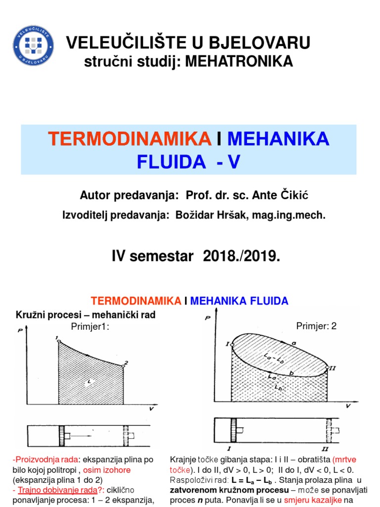Termodinamika I Mehanika Fluida-V | PDF