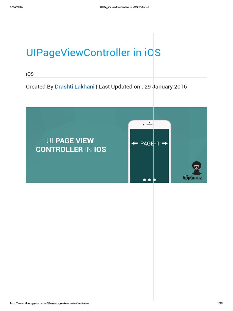 UIPageViewController in iOS Tutorial | PDF