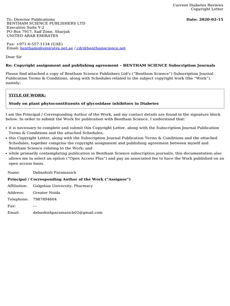 Copyright Form | PDF