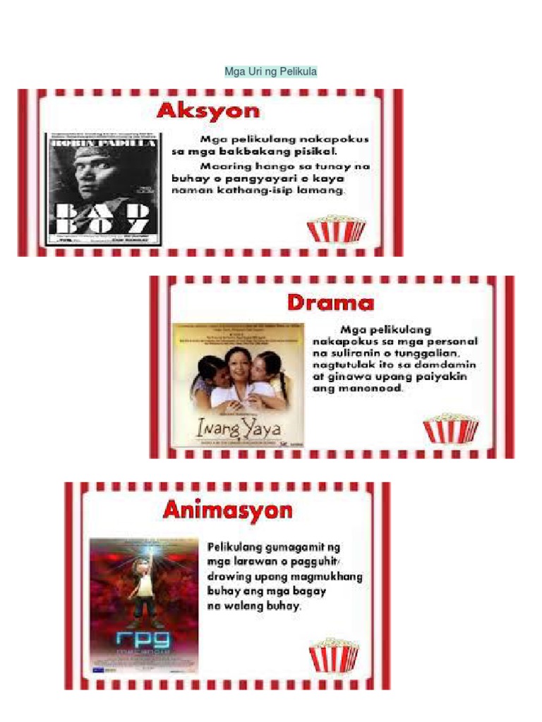 Mga Uri NG Pelikula | PDF