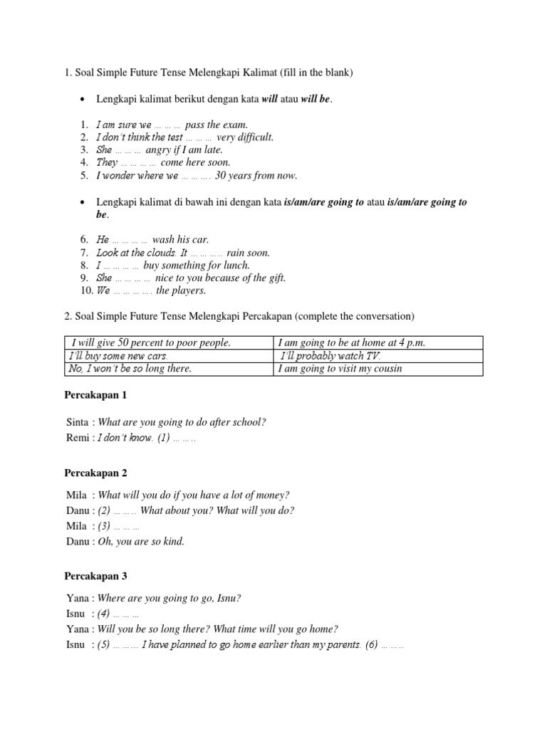 Soal Future Tense | PDF