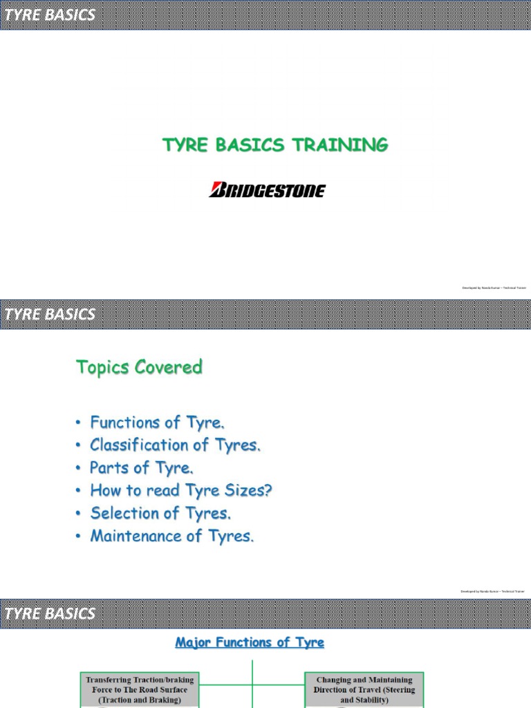 Tyre Basics Training Presentation | PDF | Computers | Technology ...