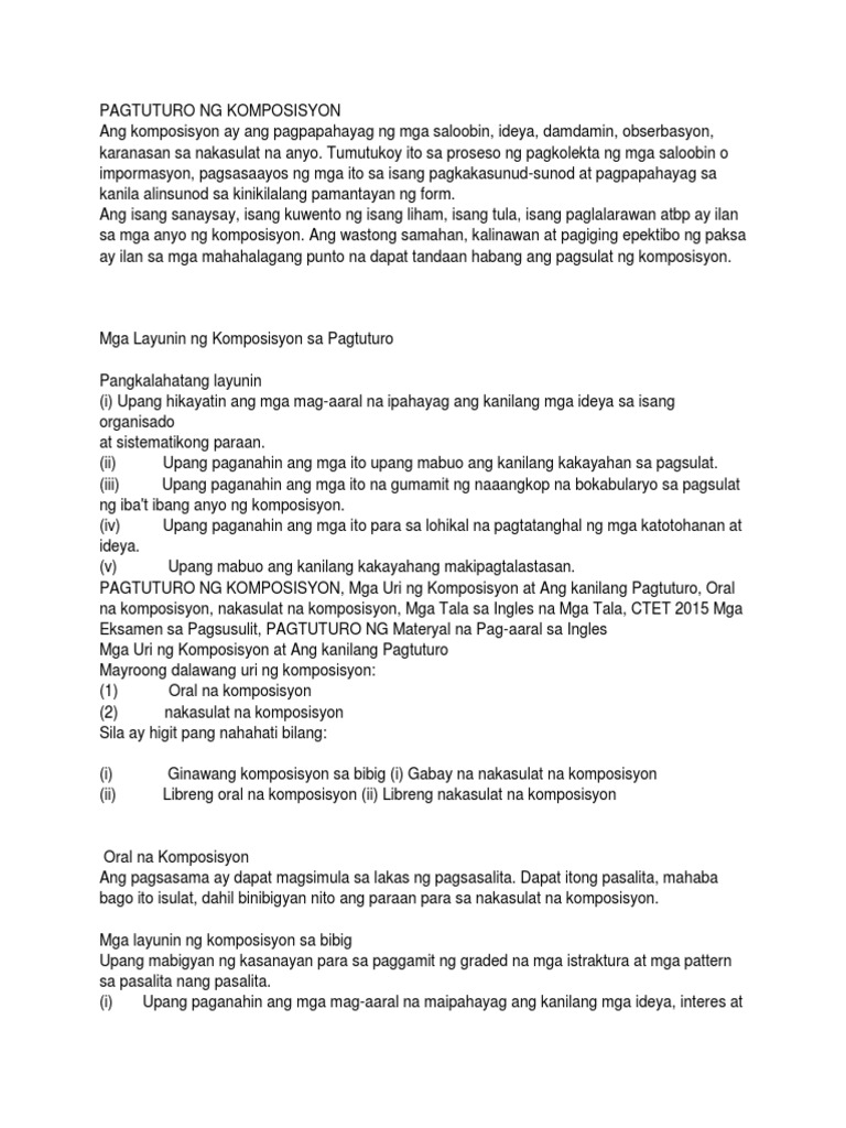 Pagtuturo NG Komposisyon | PDF