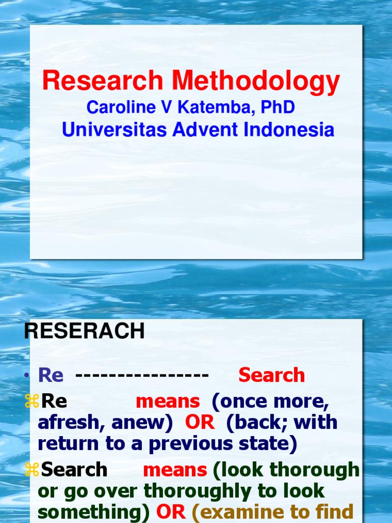 RESEARCH METHODOLOGY - ppt-1 | PDF