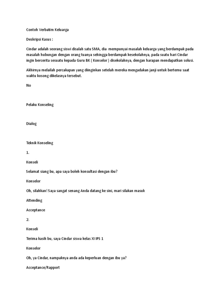 Contoh Verbatim | PDF