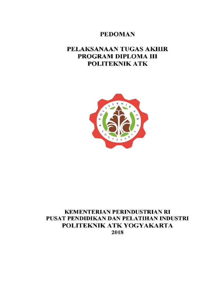 PEDOMAN TUGAS AKHIR POLTEK ATK 2018-Min | PDF