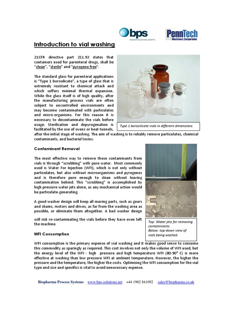 Introduction To Vial Washing | PDF | Home & Garden