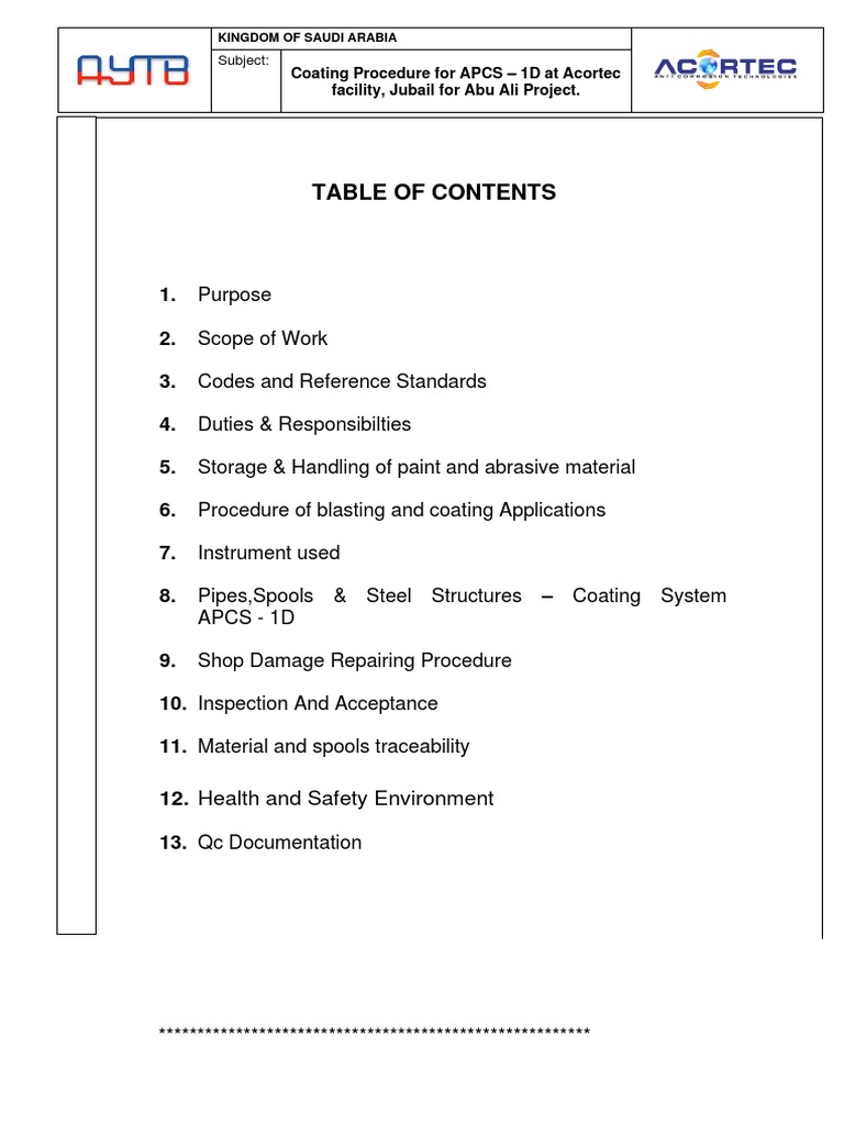 Abu Ali project-APCS 1D Using Hempel Paint REV.01 PDF | PDF