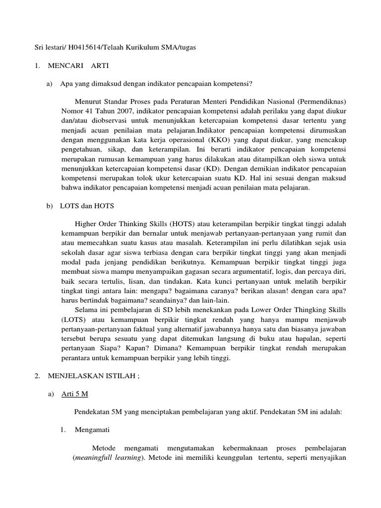 Tugas 5c 4c Dan Pengertian Soal Hots | PDF