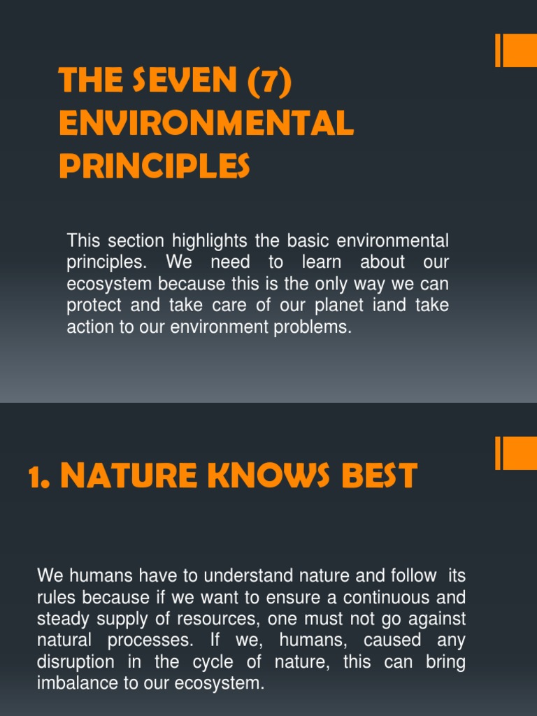 Seven Key Environmental Principles | PDF | Wellness