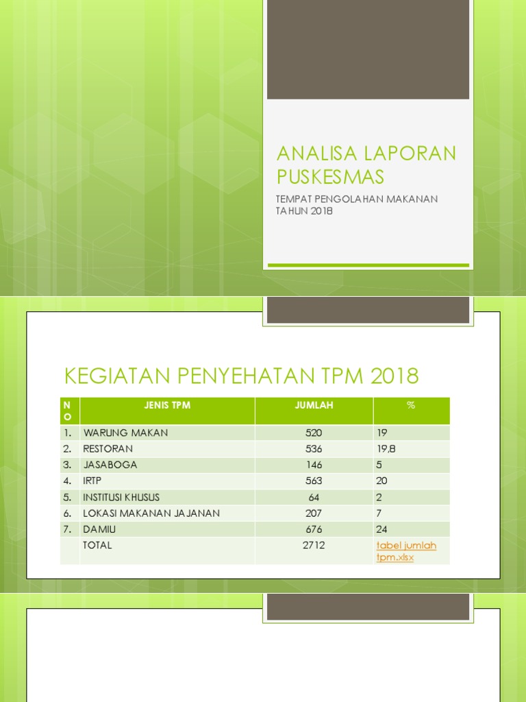 Analisa Laporan TPM Puskesmas 2018 | PDF