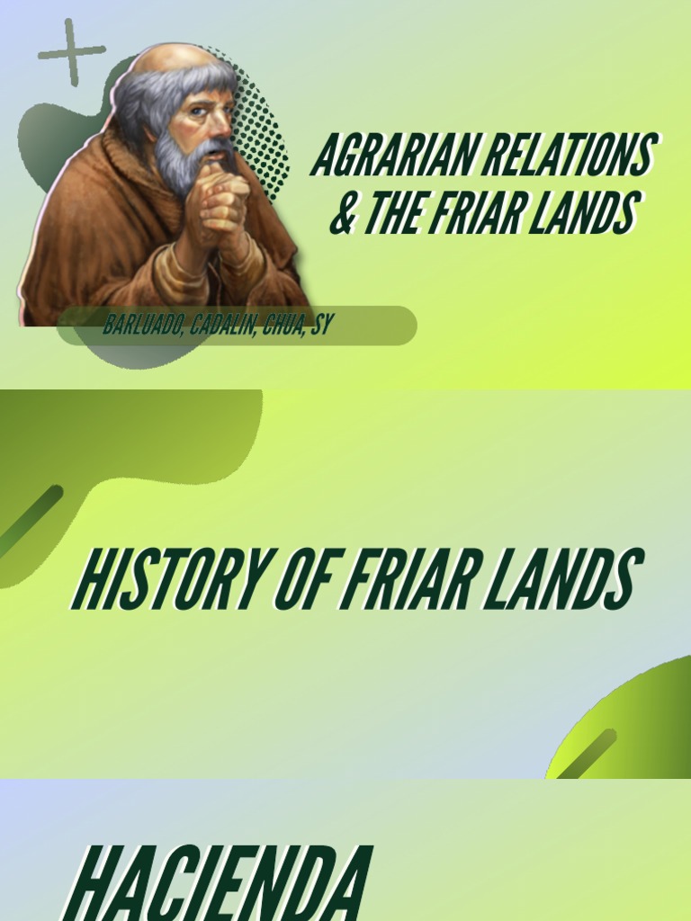 RIZAL Agrarian Relations The Friar Lands | PDF