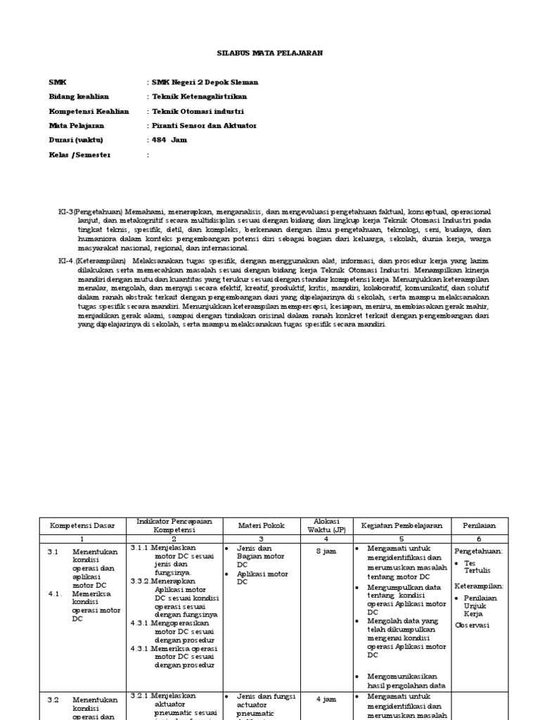 C3 Piranti Sensor Dan Aktuator Revisi-1 | PDF