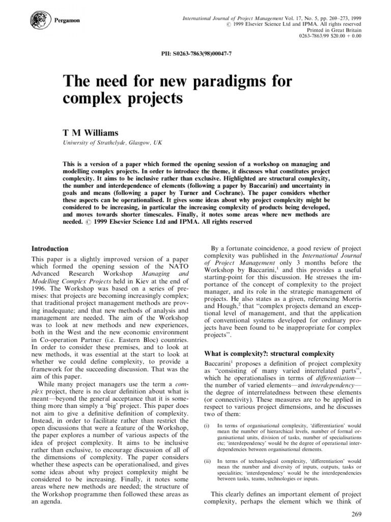 04-Need For New Paradigms For Complex Projects | PDF