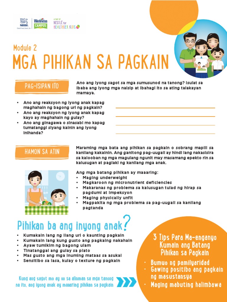 Adult Module 2 - Picky Eaters Handout (Filipino) | PDF