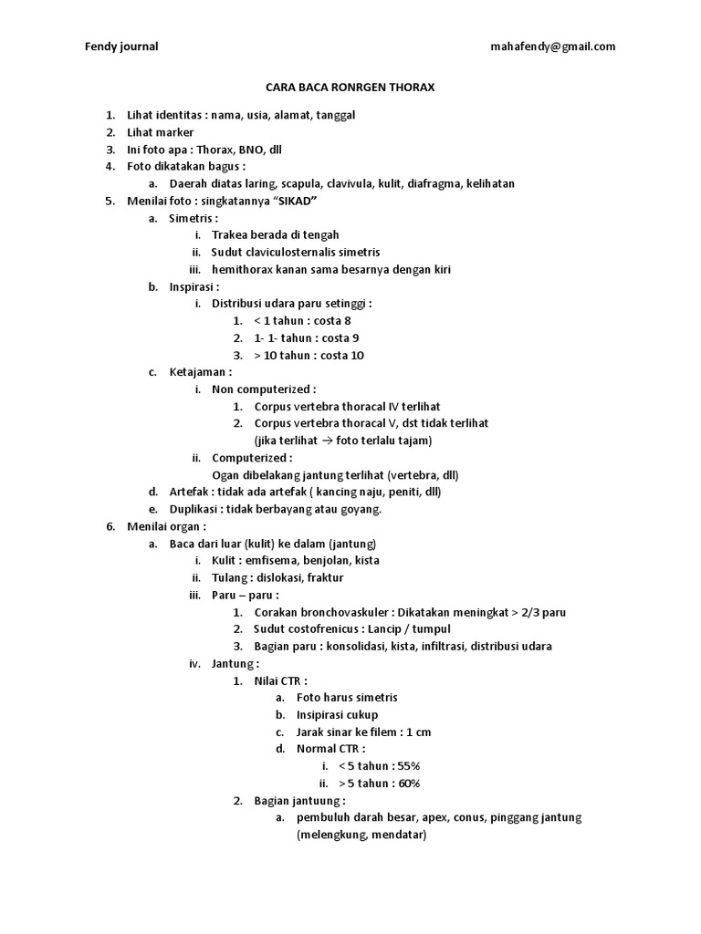 Cara Baca Foto Rontgen Thorax | PDF