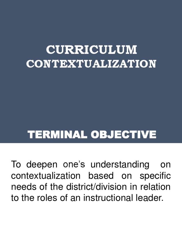 Contextualization | PDF